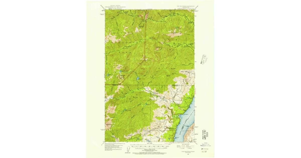 1947 Map of The Brothers, Jefferson County, WA — High-Res | Pastmaps
