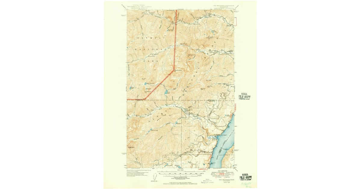 1950 Map of The Brothers, Jefferson County, WA — High-Res | Pastmaps