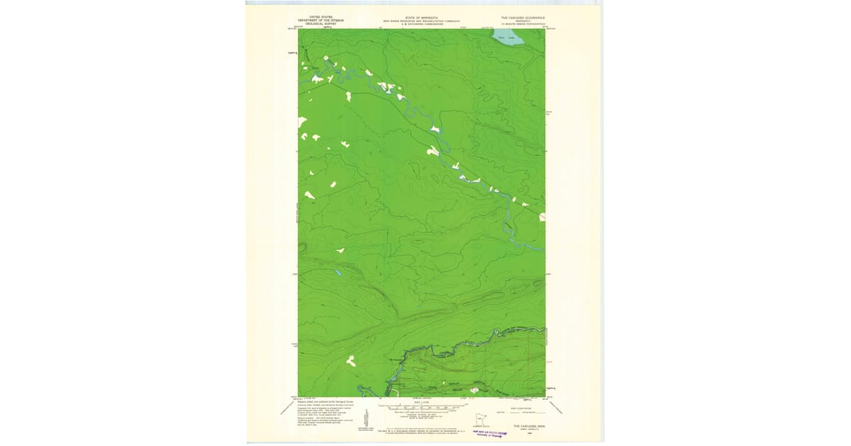 1960 Map of The Cascades, Cook County, MN — High-Res | Pastmaps
