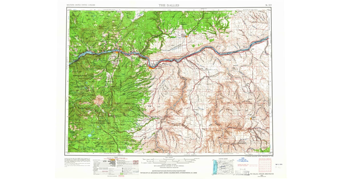 1950s Maps of Hood River County, OR | Pastmaps