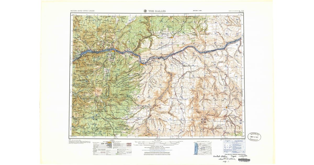 1956 Map of The Dalles, OR — High-Res | Pastmaps