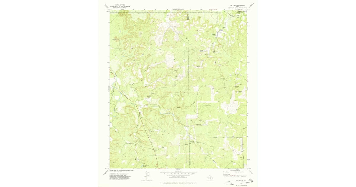 1974 Map of The Falls, Kimble County, TX — High-Res | Pastmaps
