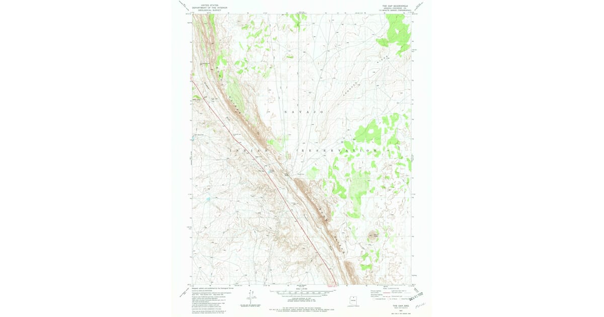 1981 Map of The Gap, Coconino County, AZ — High-Res | Pastmaps