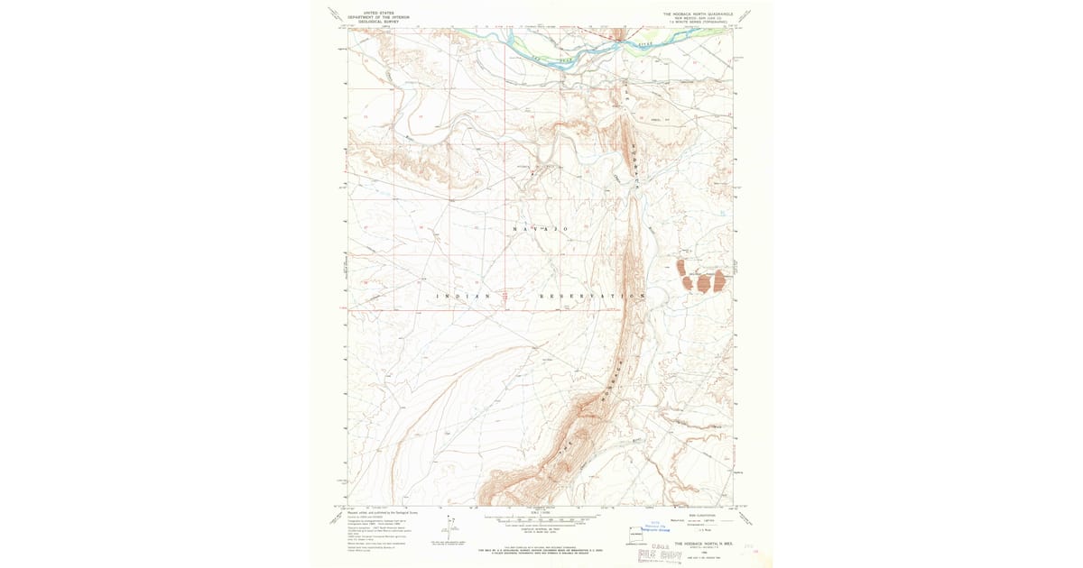 1966 Map of The Hogback North, San Juan County, NM — High-Res | Pastmaps