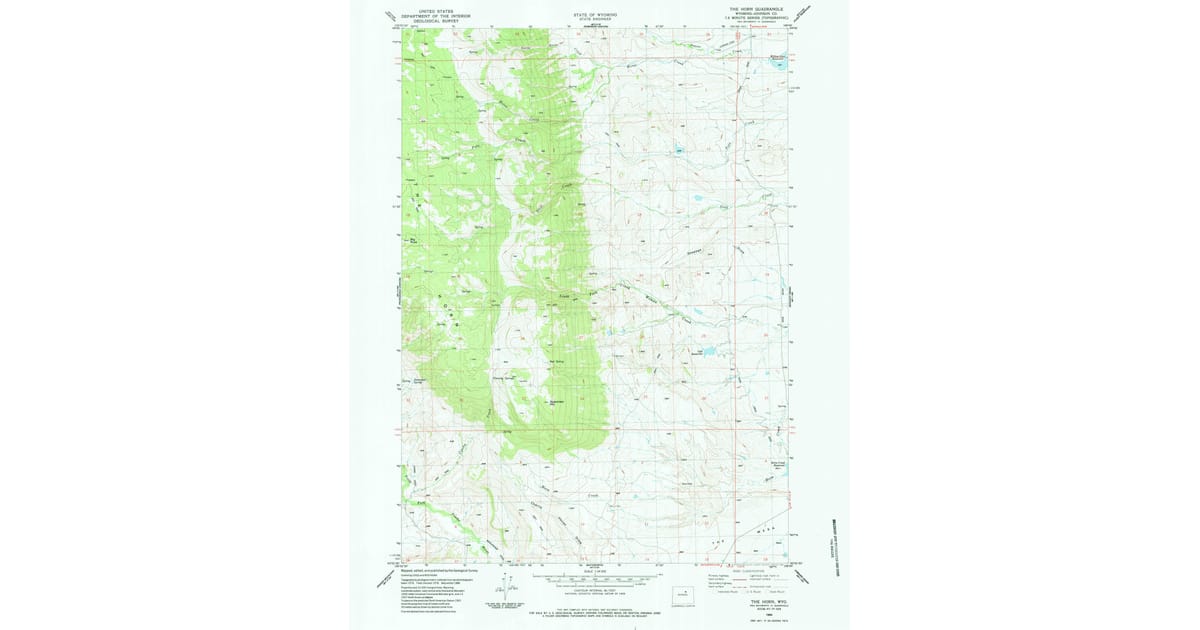 1984 Map of The Horn, Johnson County, WY — High-Res | Pastmaps