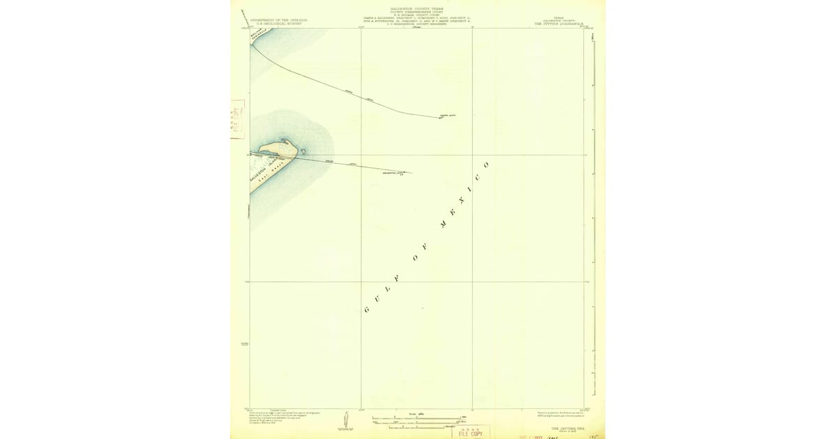 1933 Map of The Jetties, Galveston County, TX — High-Res | Pastmaps