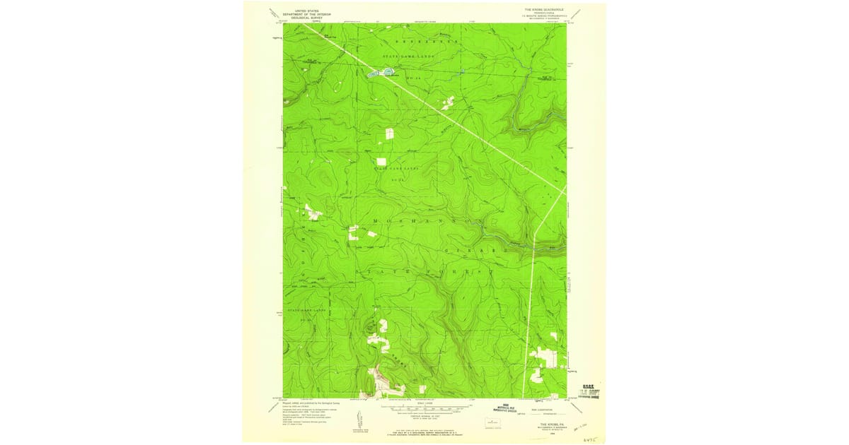 1959 Map of The Knobs, Clearfield County, PA — High-Res | Pastmaps