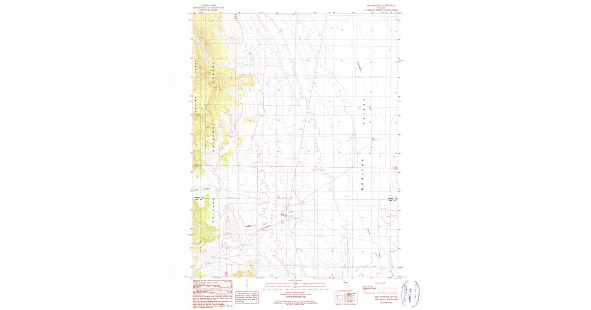 1989 Map of The Monitor, Lander County, NV — High-Res | Pastmaps
