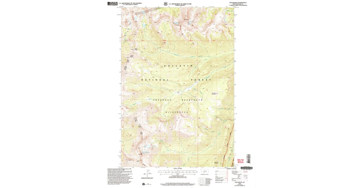 2000 Map of The Needles, Park County, MT — High-Res | Pastmaps