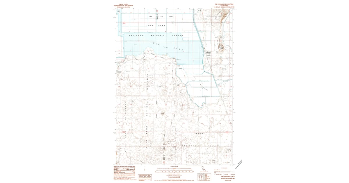 1988 Map of The Panhandle, Modoc County, CA — High-Res | Pastmaps