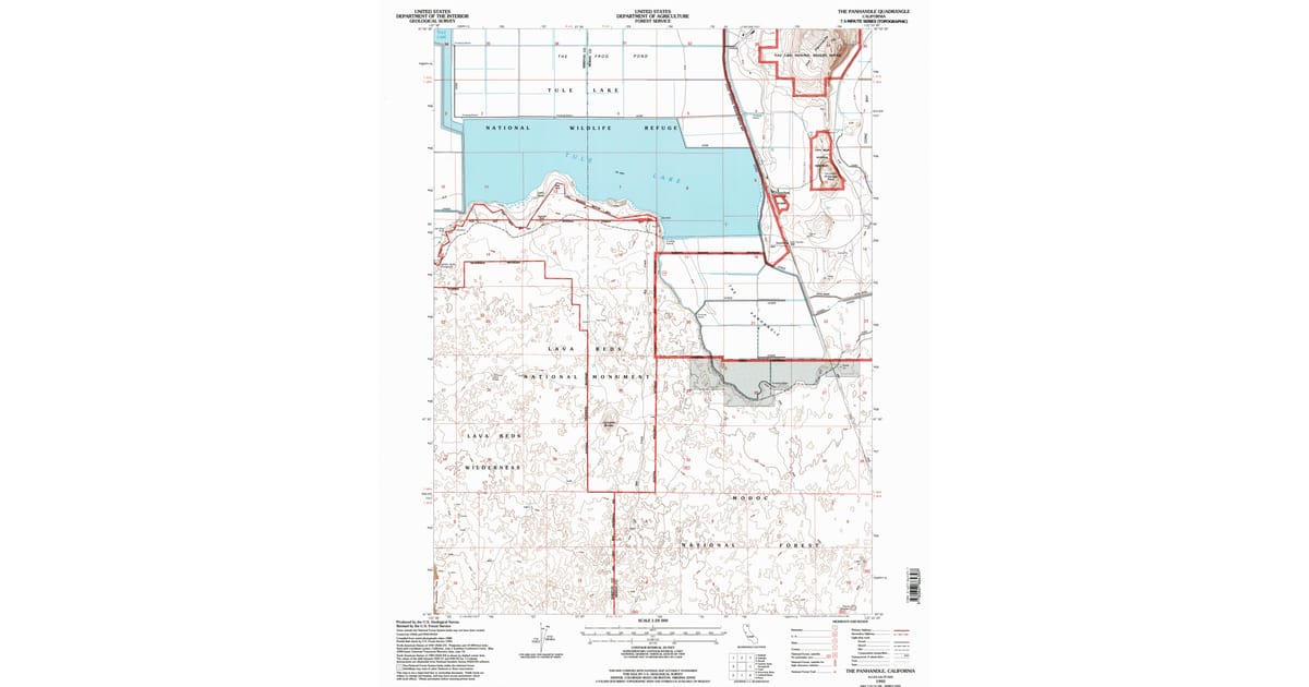 1993 Map of The Panhandle, Modoc County, CA — High-Res | Pastmaps