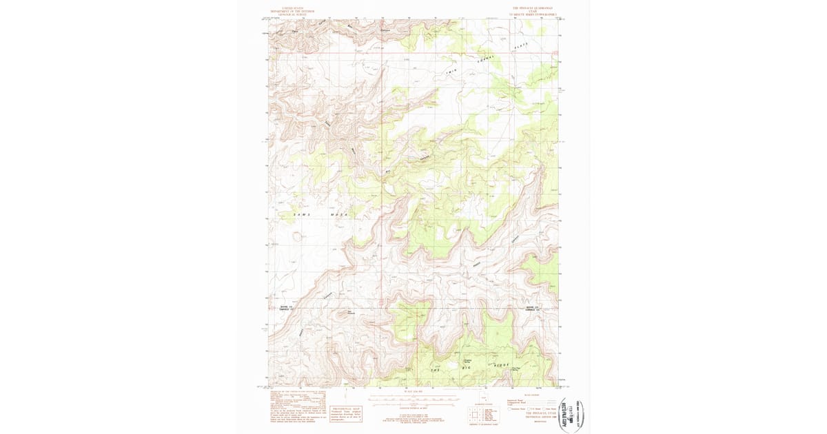 1988 Map of The Pinnacle, Wayne County, UT — High-Res | Pastmaps