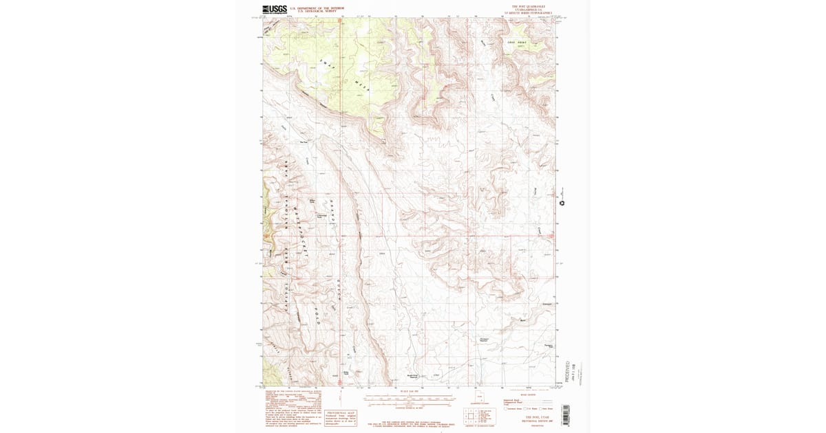 1987 Map of The Post, Garfield County, UT — High-Res | Pastmaps