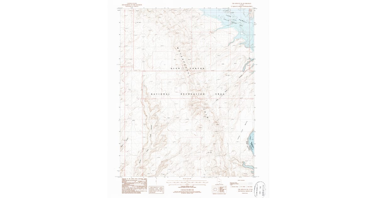 1987 Map of The Rincon NE, Kane County, UT — High-Res | Pastmaps
