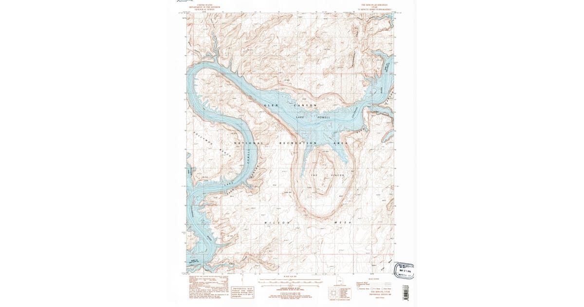 1987 Map of The Rincon, San Juan County, UT — High-Res | Pastmaps