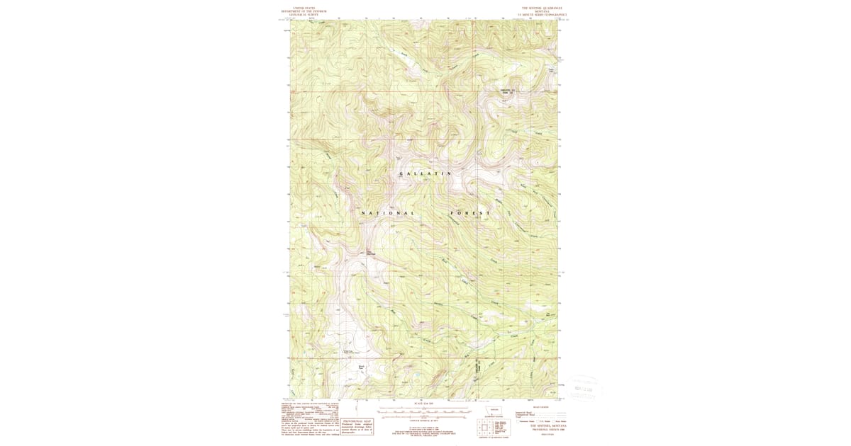 1988 Map of The Sentinel, Gallatin County, MT — High-Res | Pastmaps