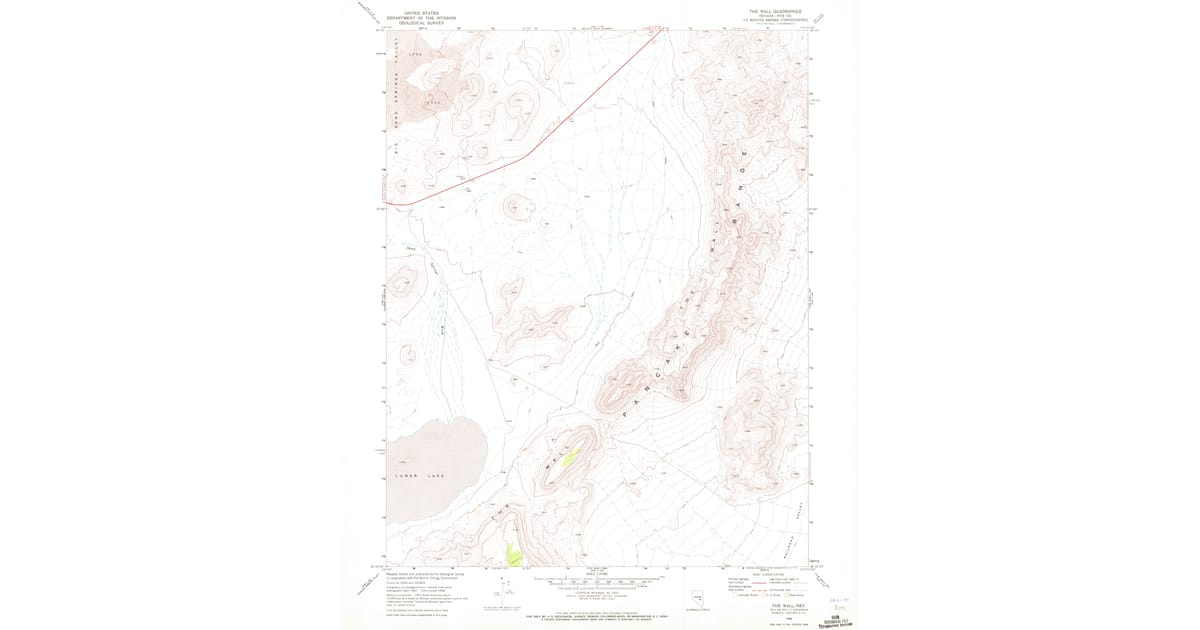 1968 Map of The Wall, Nye County, NV — High-Res | Pastmaps