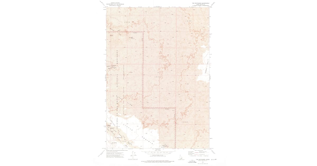 1973 Map of The Watchman, Butte County, ID — High-Res | Pastmaps