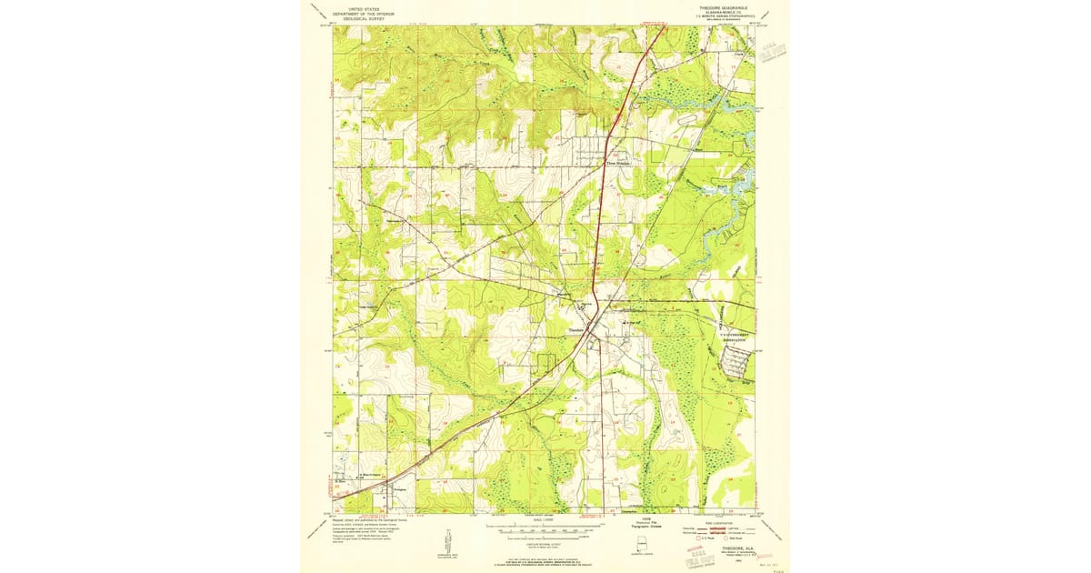 1953 Map of Theodore, AL — High-Res | Pastmaps