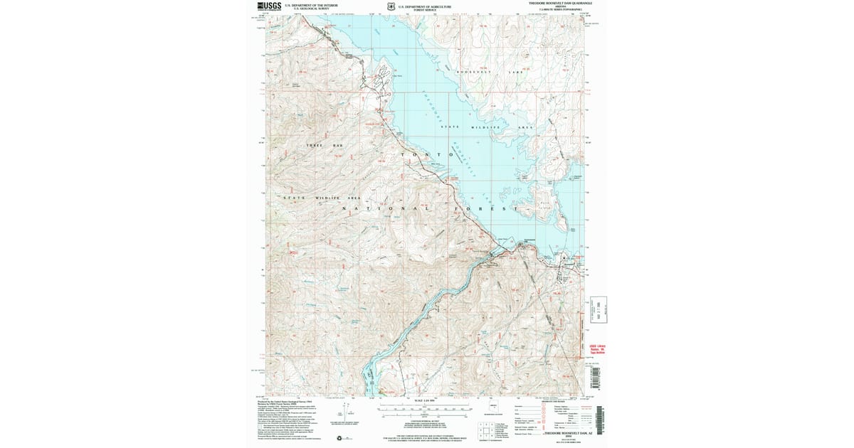 2004 Map of Theodore Roosevelt Dam, Gila County, AZ — High-Res | Pastmaps