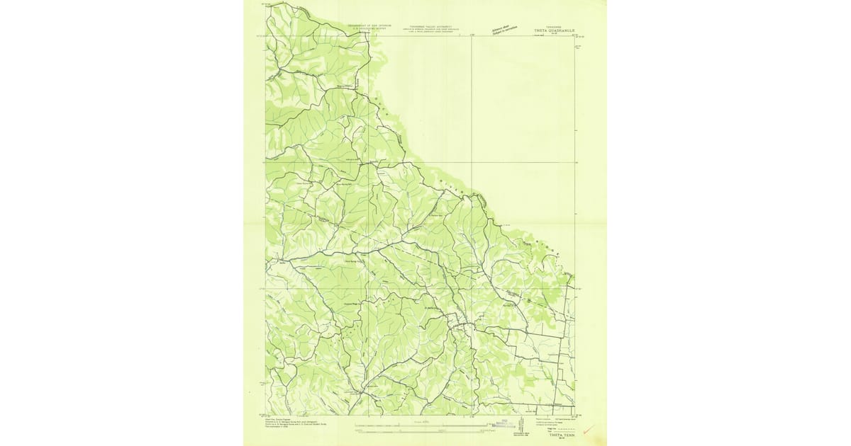 1936 Map of Theta, Williamson County, TN — High-Res | Pastmaps