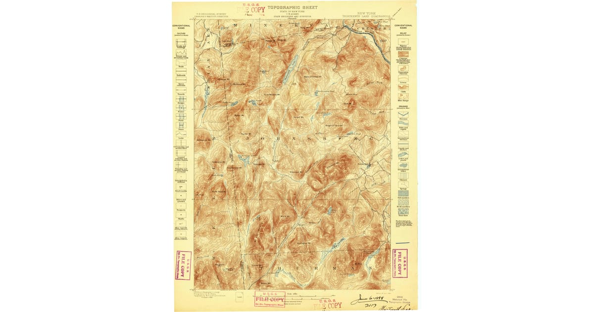 1898 Map of Thirteenth Lake, Warren County, NY — High-Res | Pastmaps