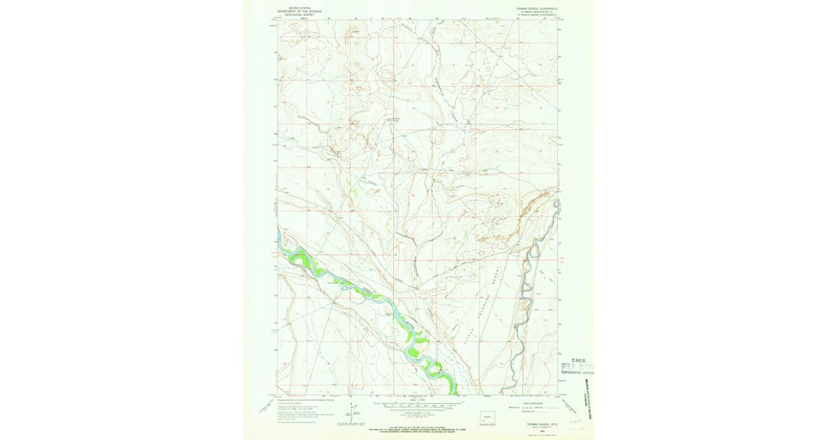 1963 Map of Thoman School, Sweetwater County, WY — High-Res | Pastmaps