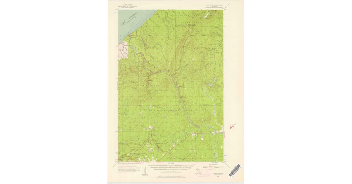 1956 Map of Thomaston, Gogebic County, MI — High-Res | Pastmaps