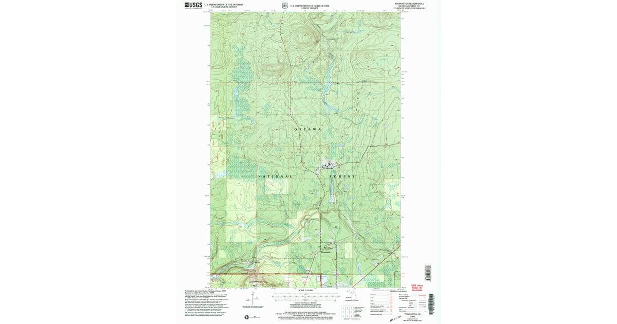 1999 Map of Thomaston, Gogebic County, MI — High-Res | Pastmaps