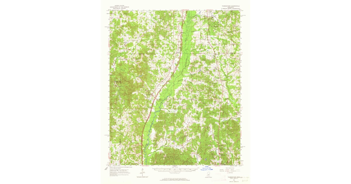 1962 Map of Thomastown, Carthage, MS — High-Res | Pastmaps