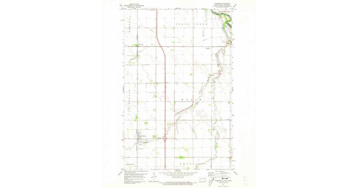 1971 Map of Thompson, ND — High-Res | Pastmaps