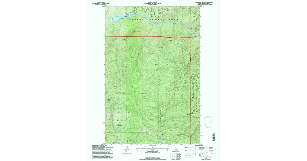 1994 Map of Thompson Point, Clearwater County, ID — High-Res | Pastmaps