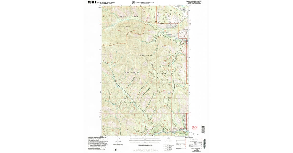 2002 Map of Thompson Ridge, Okanogan County, WA — High-Res | Pastmaps