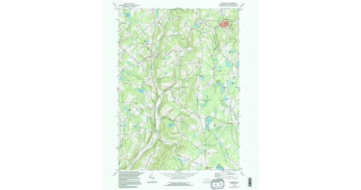 1994 Map of Thompson, PA — High-Res | Pastmaps