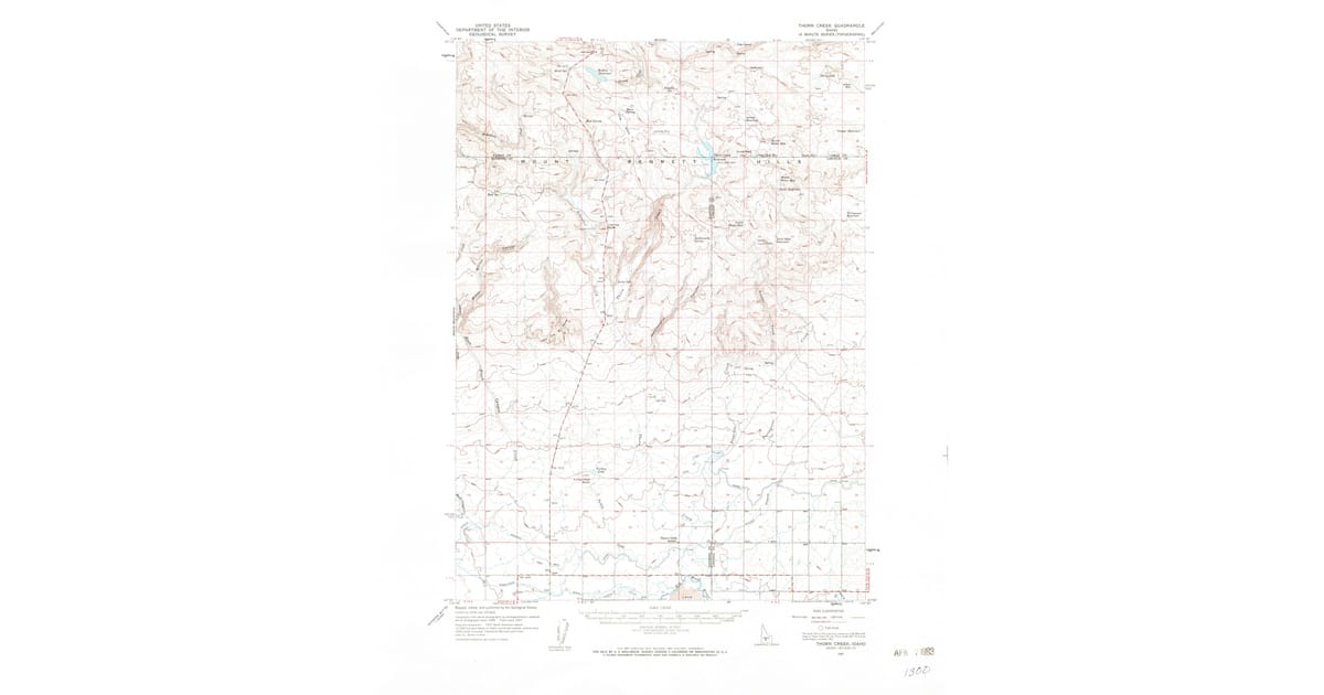 1957 Map of Thorn Creek, Gooding County, ID — High-Res, 1959 Print #2 ...