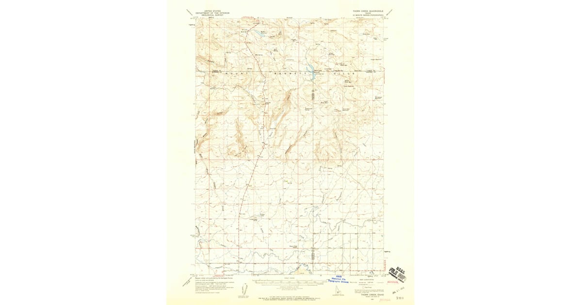 1957 Map of Thorn Creek, Gooding County, ID — High-Res | Pastmaps