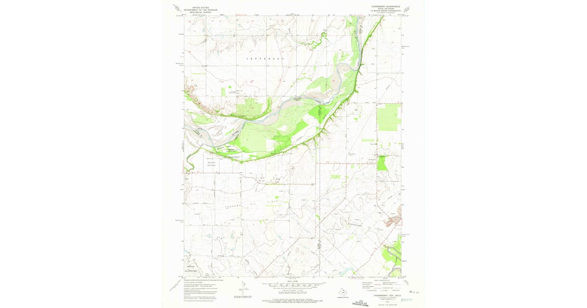 1972 Map of Thornberry, Wichita County, TX — High-Res | Pastmaps