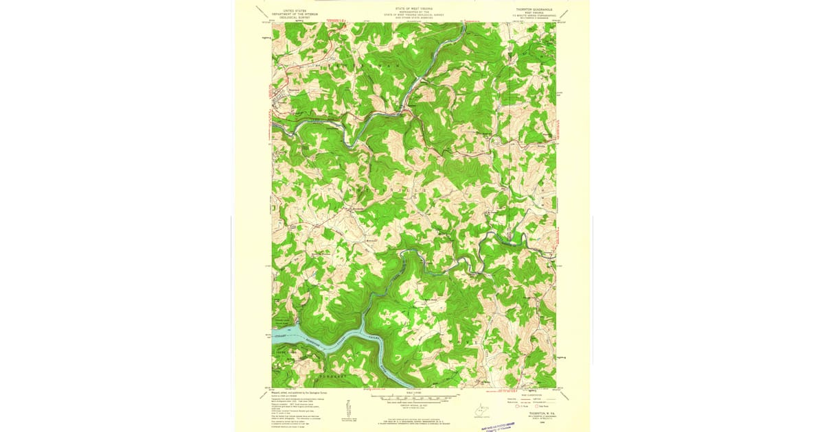 1958 Map of Thornton, Taylor County, WV — High-Res | Pastmaps