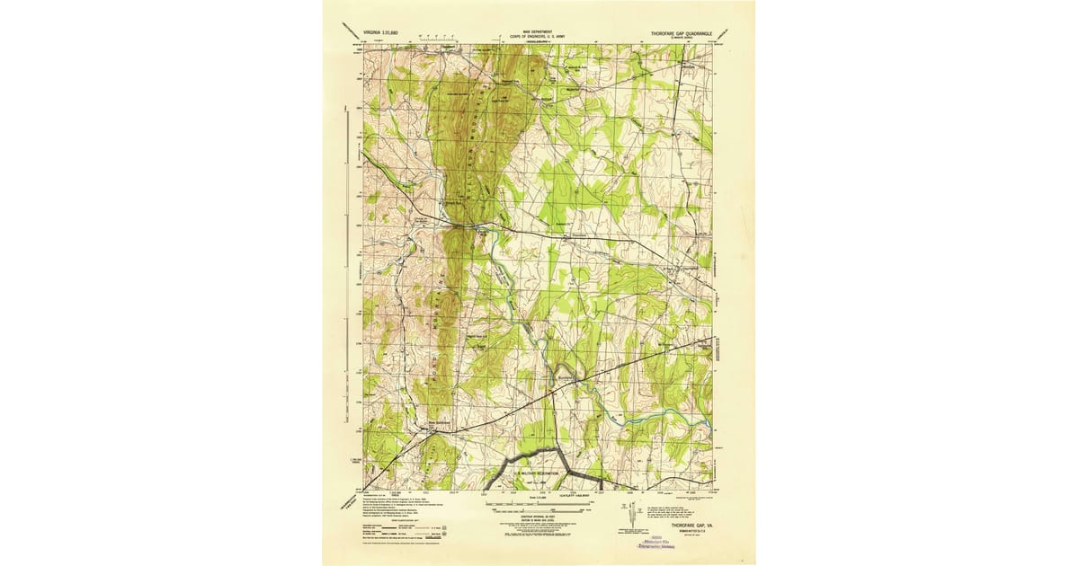 1944 Map of Thorofare Gap, Prince William County, VA — High-Res | Pastmaps