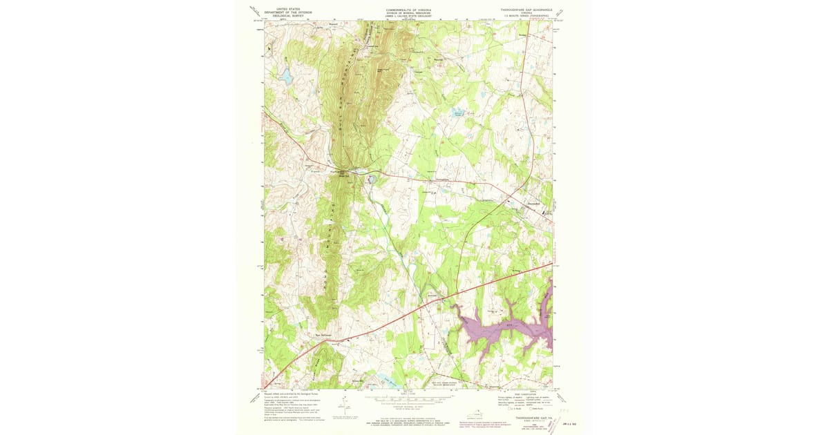 1966 Map of Thoroughfare Gap, Prince William County, VA — High-Res ...