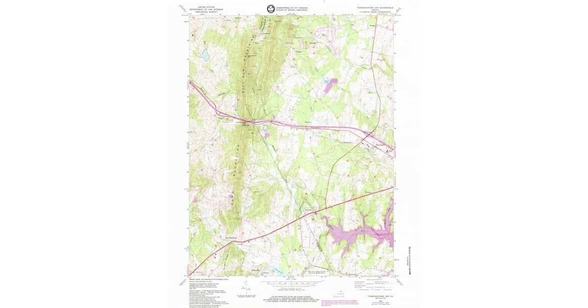 1966 Map of Thoroughfare Gap, Prince William County, VA — High-Res ...