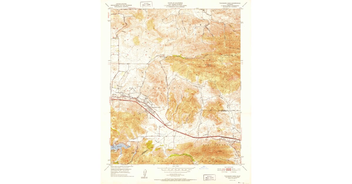 1952 Map of Thousand Oaks, CA — High-Res | Pastmaps