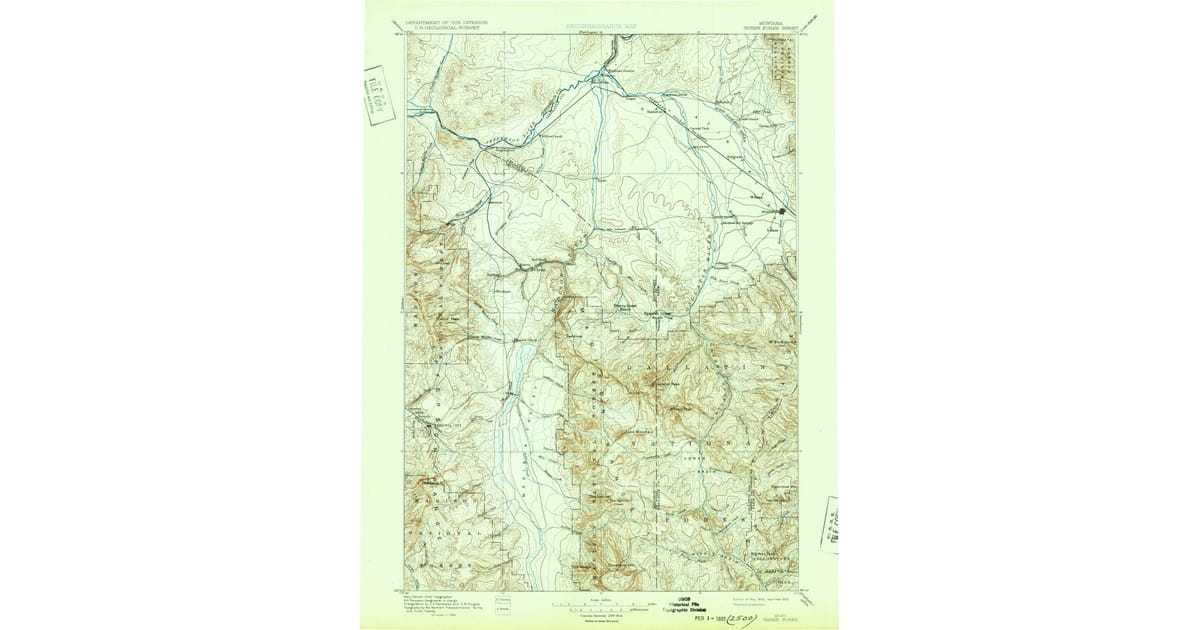 1895 Map of Three Forks, MT — High-Res, 1932 Print | Pastmaps