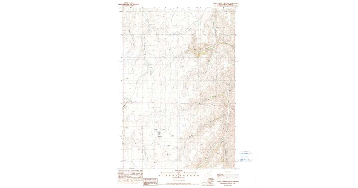 1990 Map of Three Lakes Country, Wallowa County, OR — High-Res | Pastmaps