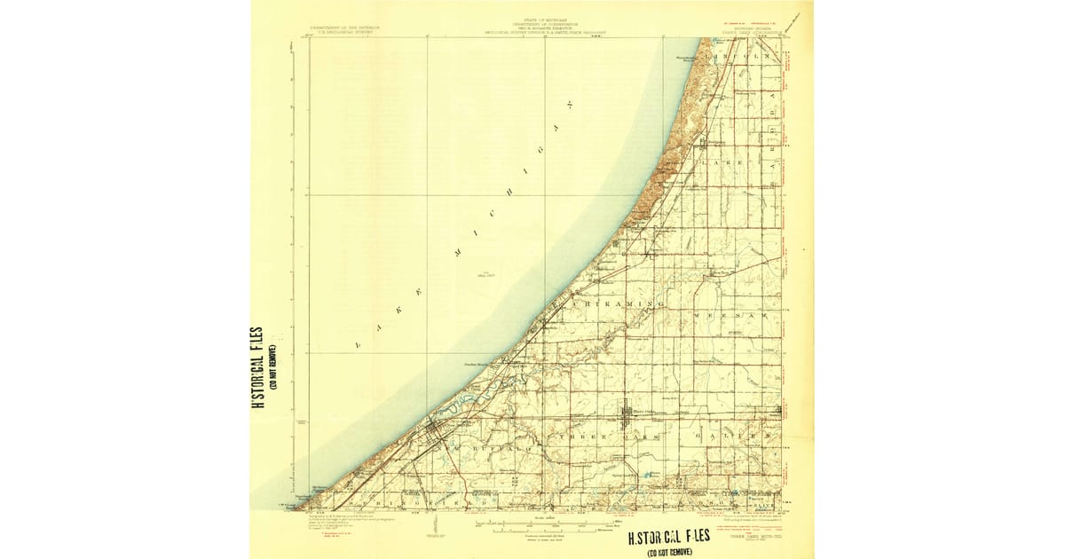 1930 Map of Three Oaks, MI — High-Res, 1930 Print #2 | Pastmaps