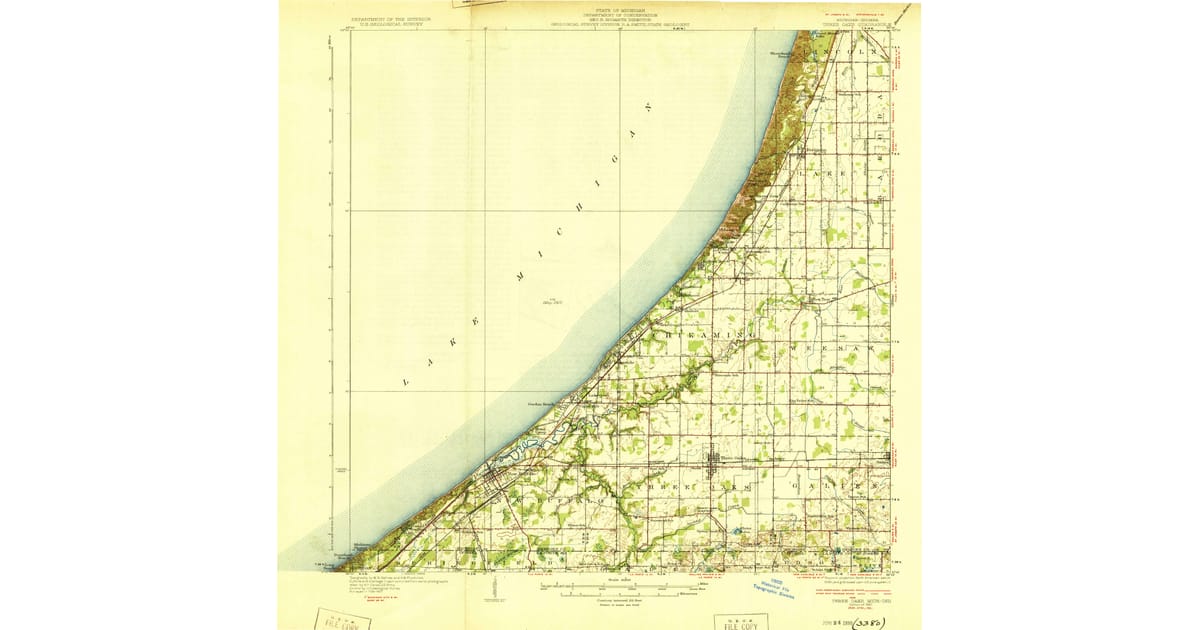 Old Maps of New Buffalo, MI for Genealogy | Pastmaps