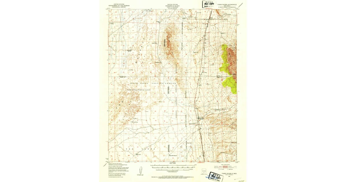 1947 Map of Three Rivers, Otero County, NM — High-Res | Pastmaps