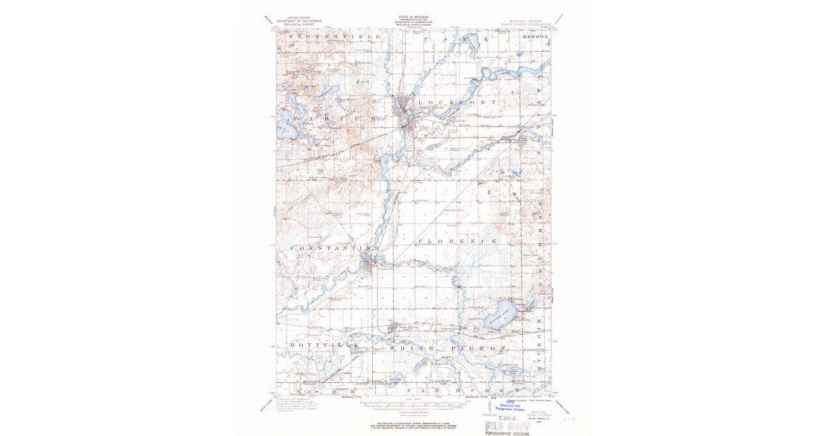 Old Maps of Saint Joseph County, MI for Academic Research | Pastmaps