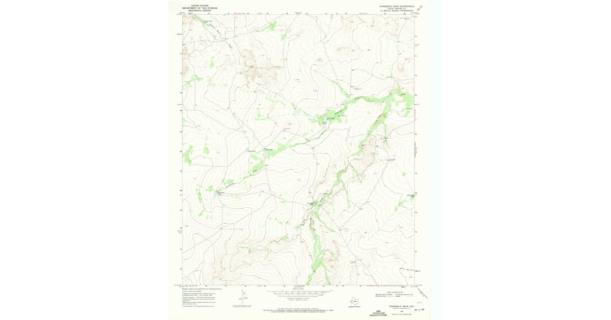 1968 Map of Threemile Draw, Reeves County, TX — High-Res | Pastmaps