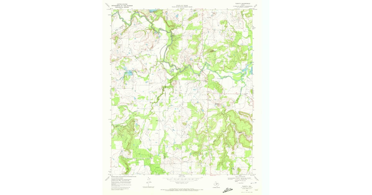 1969 Map of Thrifty, Brown County, TX — High-Res | Pastmaps
